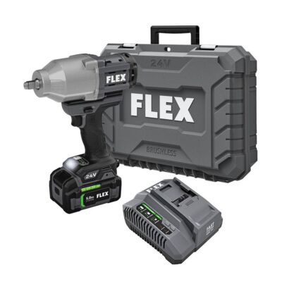 Flex FX1471-1C 24V 1/2" High Torque Cordless Impact Wrench Kit, 1150 ft ...