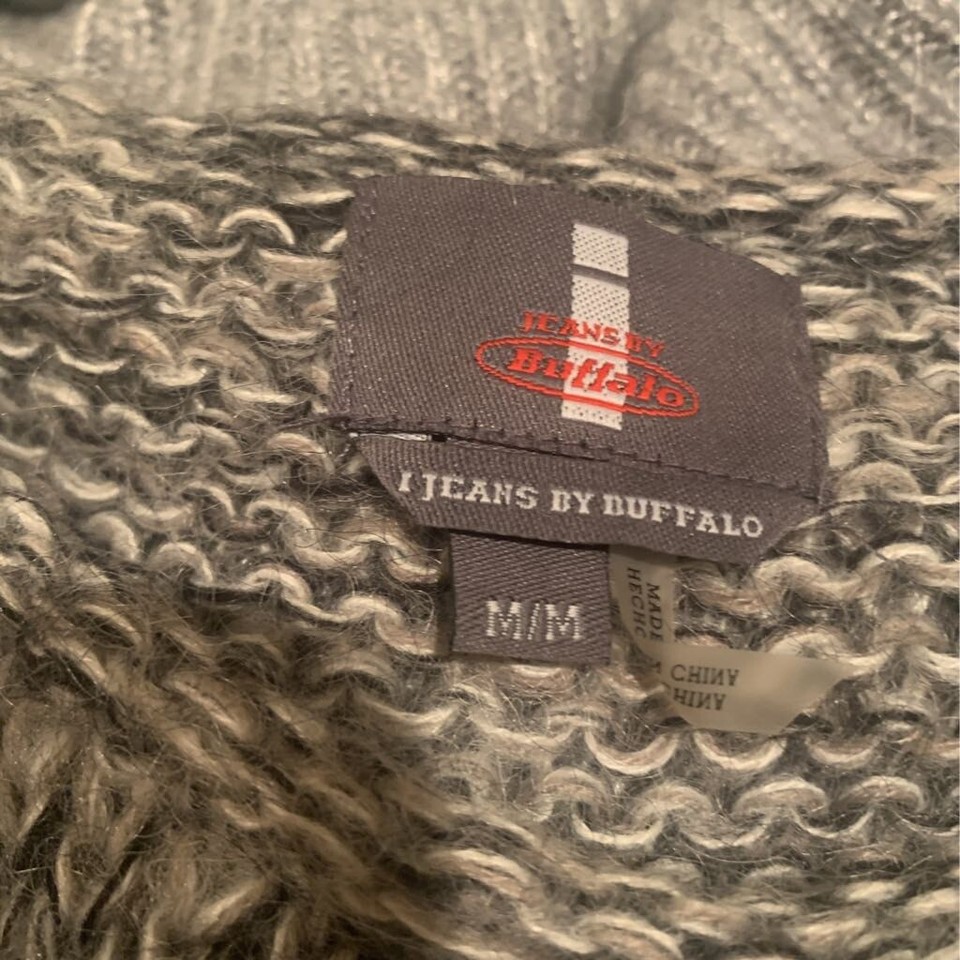 I Jeans By Buffalo Womens Pullover Sweater Gray Marled Chunky Knit ...