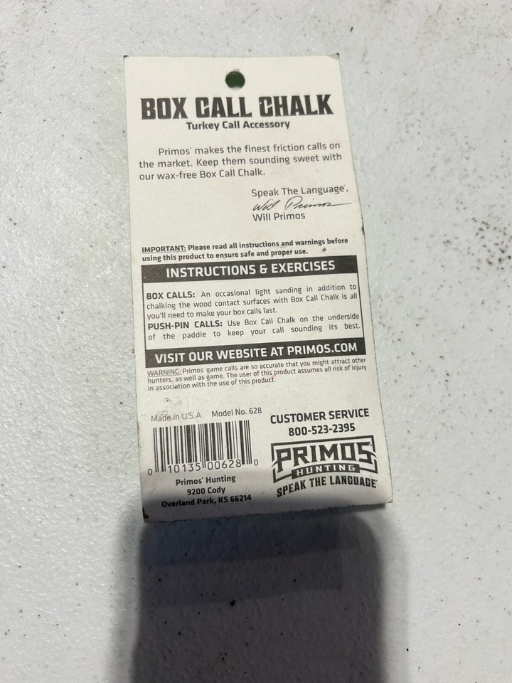 Primos Wax Free Box Call Chalk w/Plastic Carrying Case 44182005989| eBay