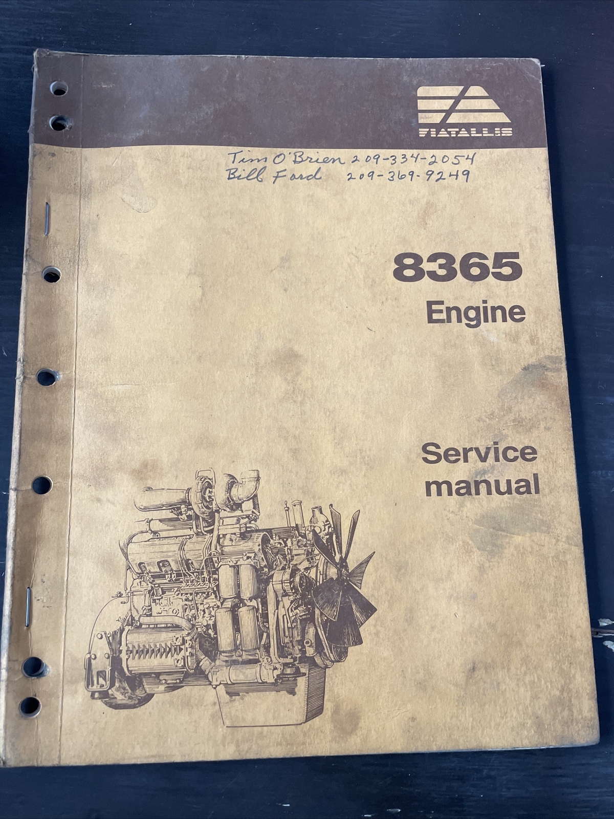 Fiat-Allis 8365 ENGINE SERVICE SHOP REPAIR MANUAL DIESEL GUIDE BOOK | eBay