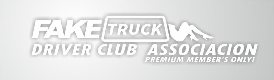 2x FAKE TRUCK DRIVER CLUB window sticker 1 pair decal white Lorry HGV ...