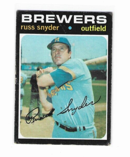 RUSS SNYDER ~ 1971 Topps Baseball Card # 653 ~ Milwaukee Brewers high ...