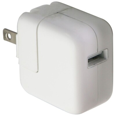Apple (12-Watt) 5.2V/2.4A Single USB Wall Charger Power Adapter - White ...