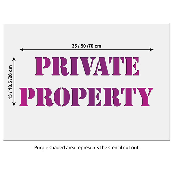 Private Property Sign Stencil - Large Private Property Template by ...