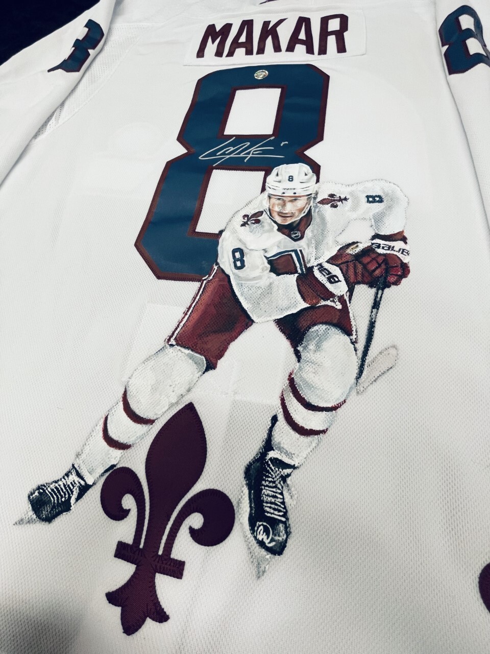 Cale MAKAR Signed Colorado Avalanche Reverse Retro HAND PAINTED 1/1 Pro ...