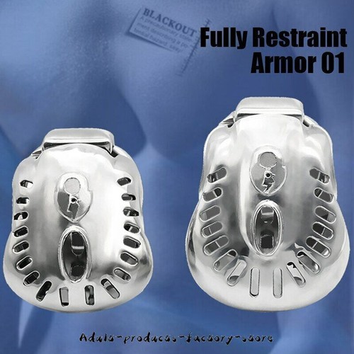 New Stainless Steel Armor Metal Fully Restraint Male Chastity Device ...