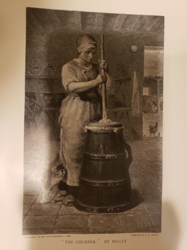 Millet, The Churner - Wood Engraved by W. B. Closson 1896 11" x 7" | eBay