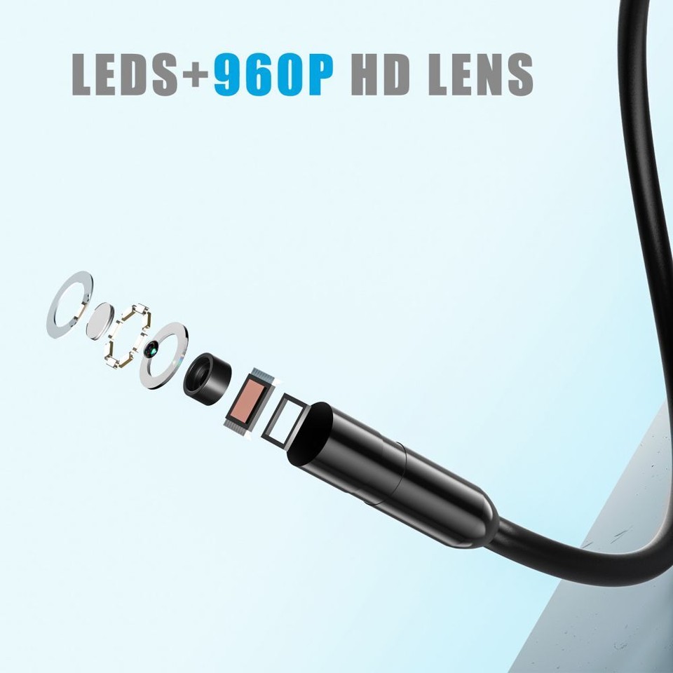 For Android Cell Phones iPhone iOS Endoscope Inspection Camera Snake ...