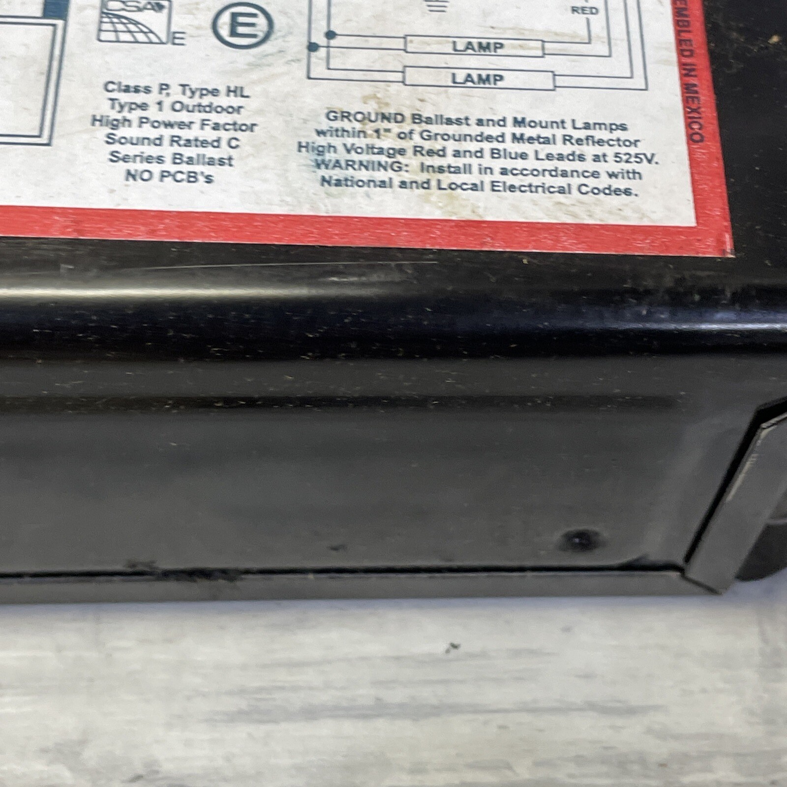 Philips Advance Mark III Energy Saver Ballast V-2S110-TP, 277V, Type HL ...