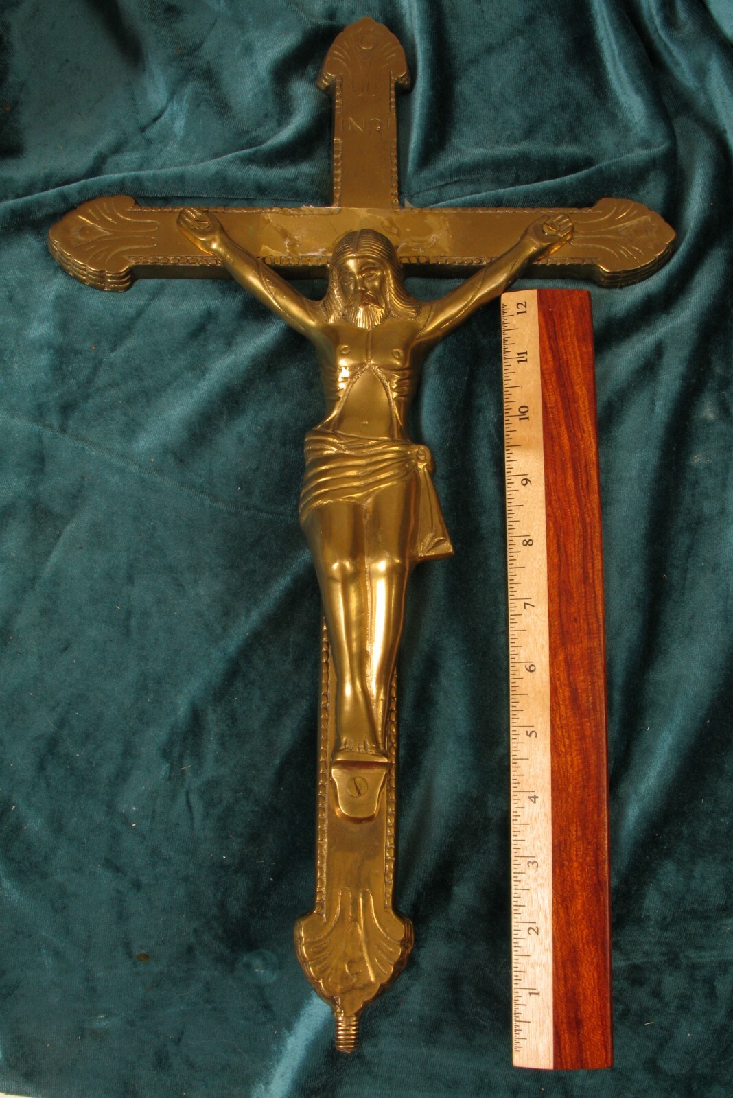 FABULOUS VINTAGE BRASS CROSS CRUCIFIX JESUS CHRIST HOLY ATTACHES TO A ...