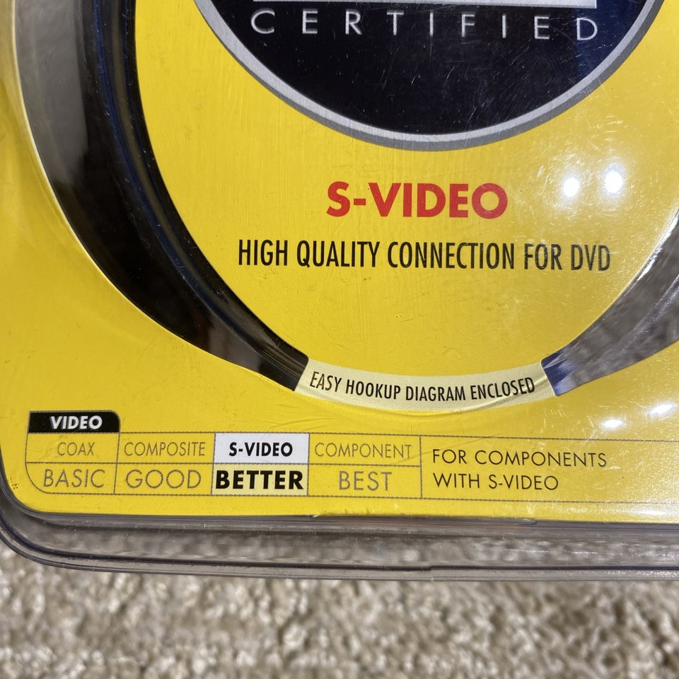 Monster Standard THX Certified S-Video Cable 24k Gold Contacts, 4' NEW ...