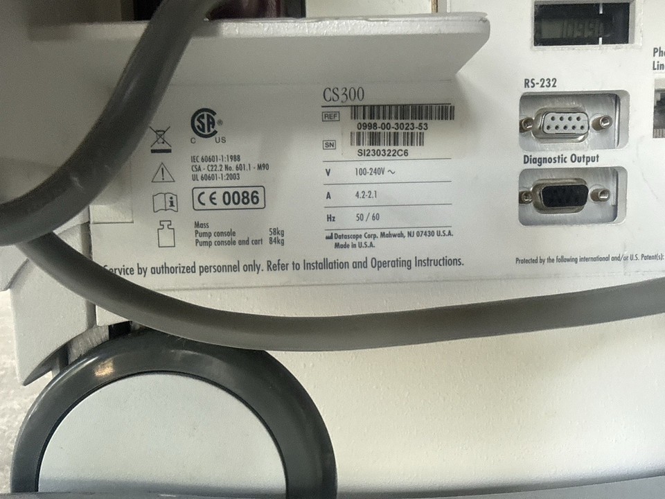 Maquet Datascope CS300 IABP with IntelliSense – Fast, Adaptive ...