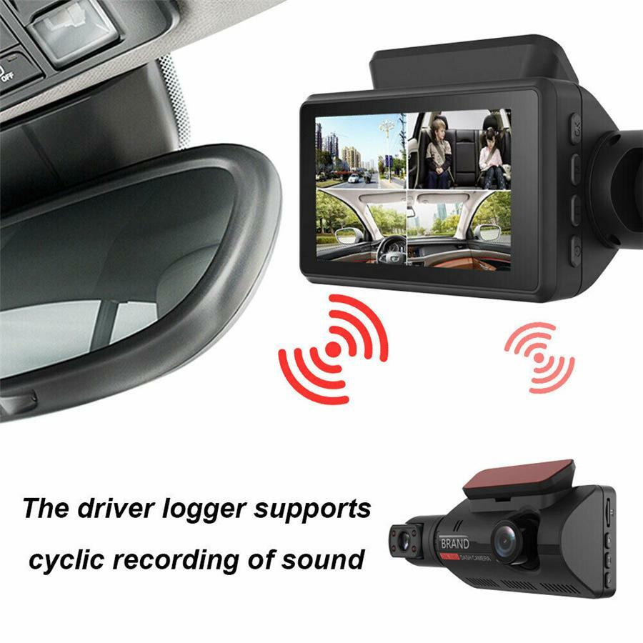 1080P Hidden Camera 3in Car DVR Dual Lens Dash Cam Driving Recorder ...