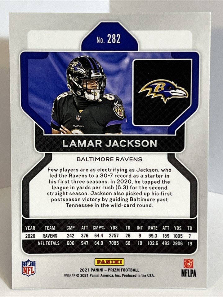 Lamar Jackson 2021 Panini Prizm #282 Baltimore Ravens Football Card | eBay