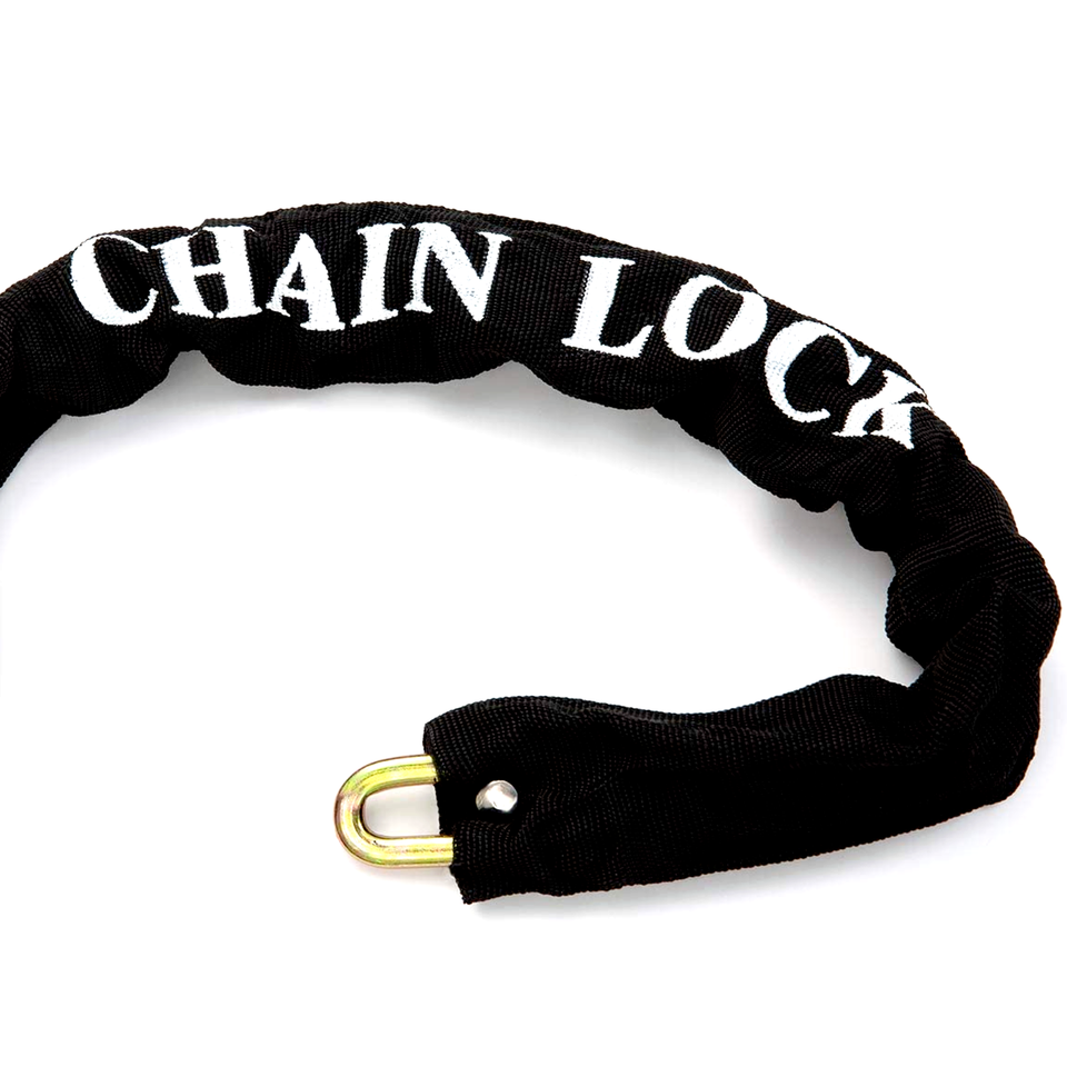 HEAVY DUTY STRONG MOTORCYCLE MOTORBIKE BIKE SECURITY CHAIN AND PADLOCK ...