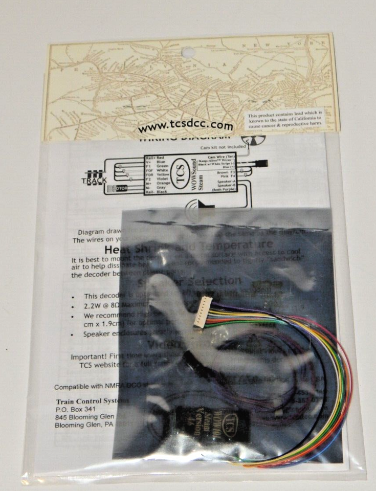 TCS #1516 WOW101-Steam DCC and Sound Decoder for HO Steam Locomotives ...