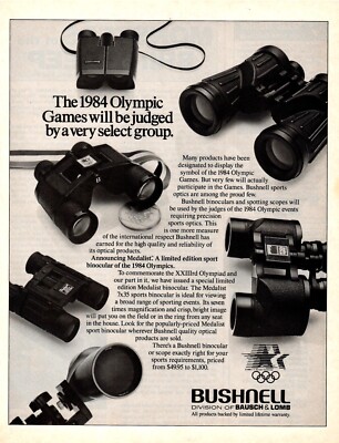 VINTAGE 1984 BUSHNELL BINACULAR OLYMPIC GAMES PRINT AD | eBay