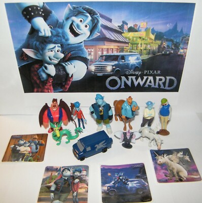 Disney Onward Movie Figure Set of 14 Toy Kit with 10 Figures, 4 Fun ...
