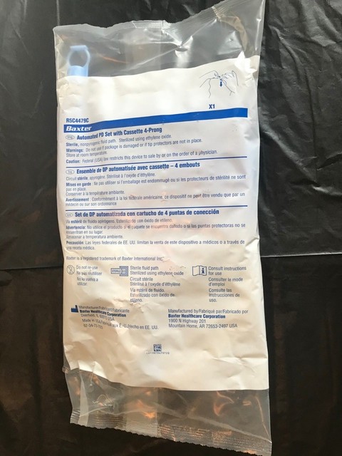 Baxter R5C4479C Automated Peritoneal Dialysis PD Set Cassette 4-prong ...