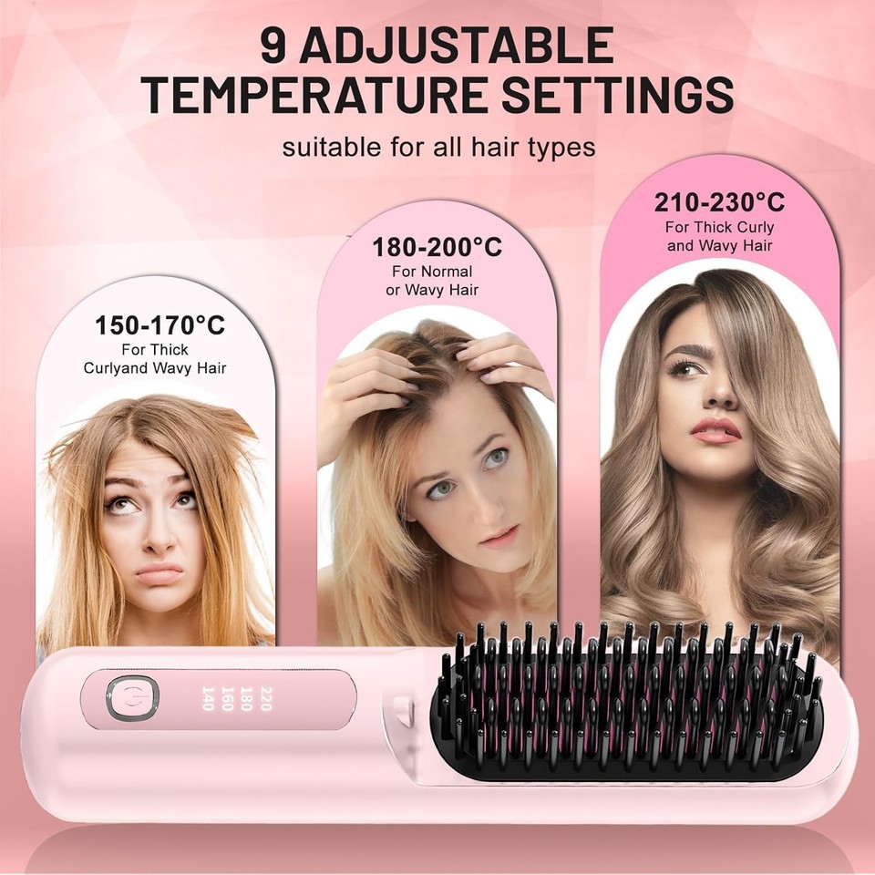 Numoya Go Brush Pro Cordless Portable Straightener, Hair Gobrush Pro ...