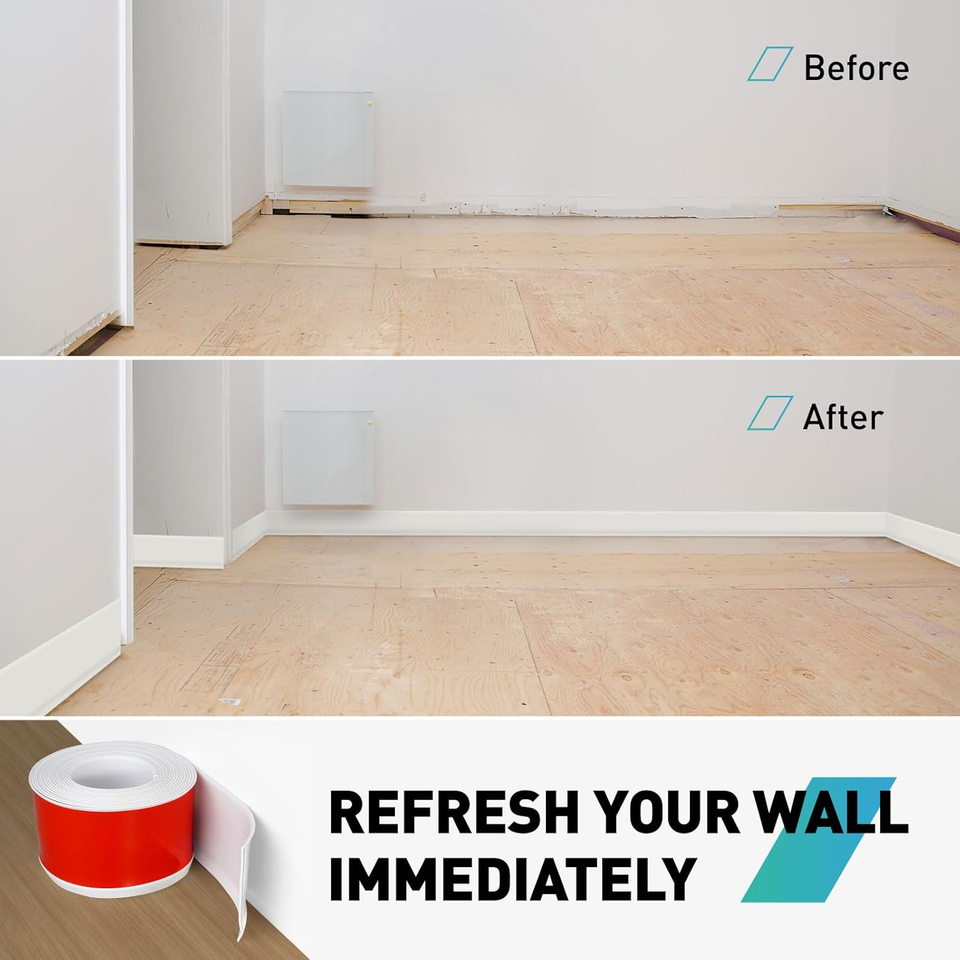 Baseboard Trim, Flexible Baseboard Molding, Self Adhesive, Vinyl Cove ...