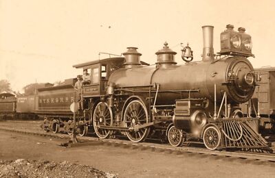 c1891 New York New Haven Harford 4-4-0 Engine #218 Twin Headlighter ...