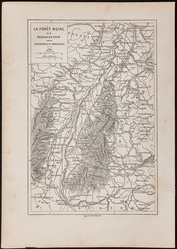 1867 - Black Forest and the Rhine Basin - Antique Map - Germany | eBay