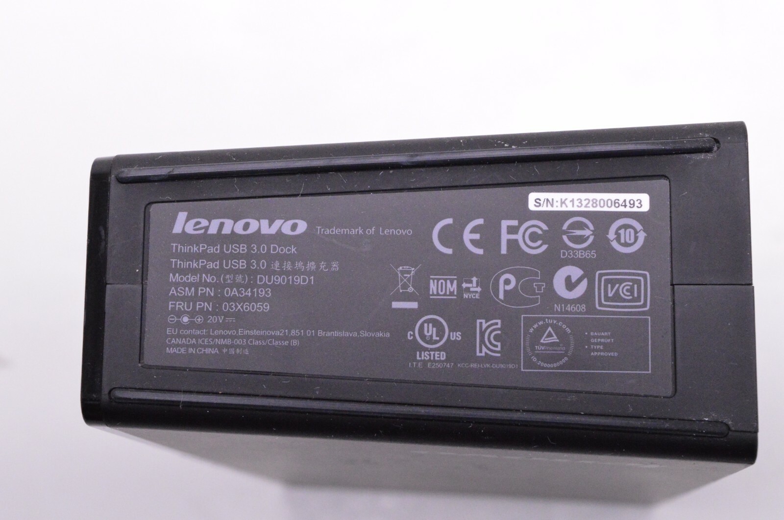 Lenovo Thinkpad USB 3.0 Docking Station DU9019D1 0A33970 for X1 T460 ...