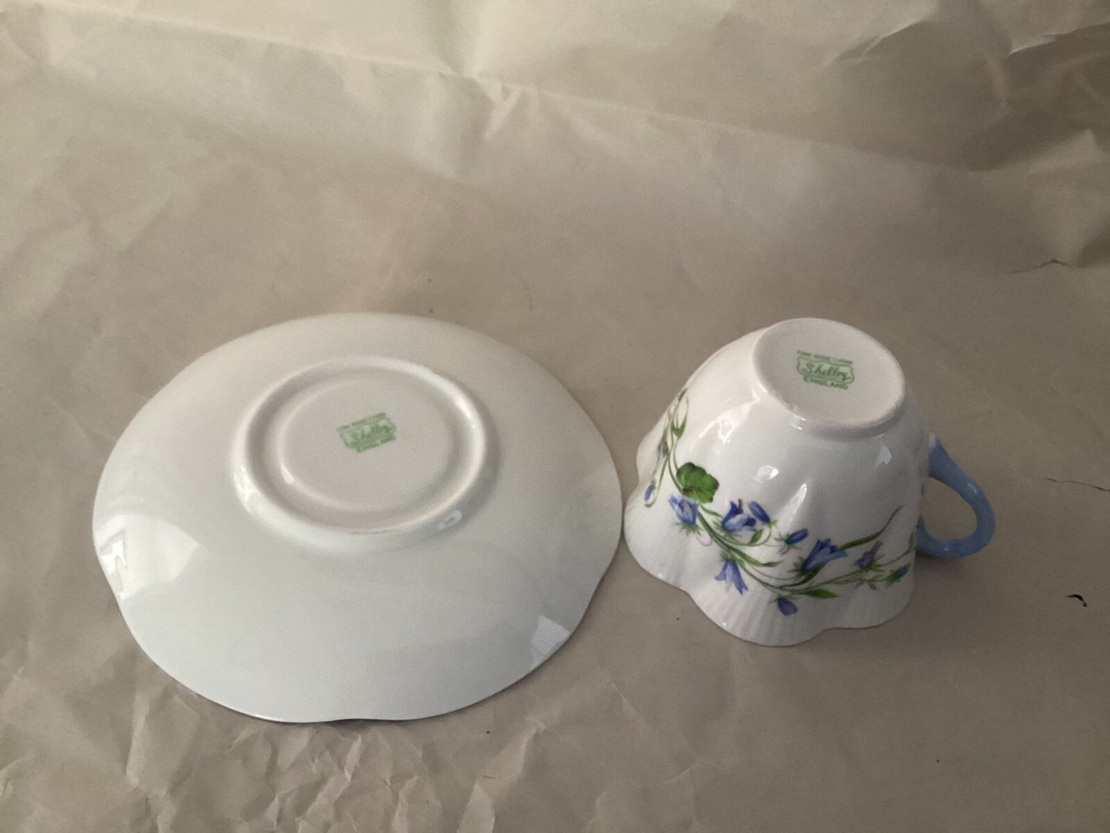 Vintage Shelley Bone China Tea Cup And Saucer In The Blue Harebell ...