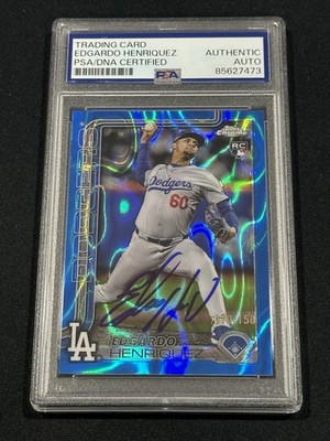 2025 Topps Chrome Signed Edgardo Henriquez /150 Blue Ray Wave Card ...
