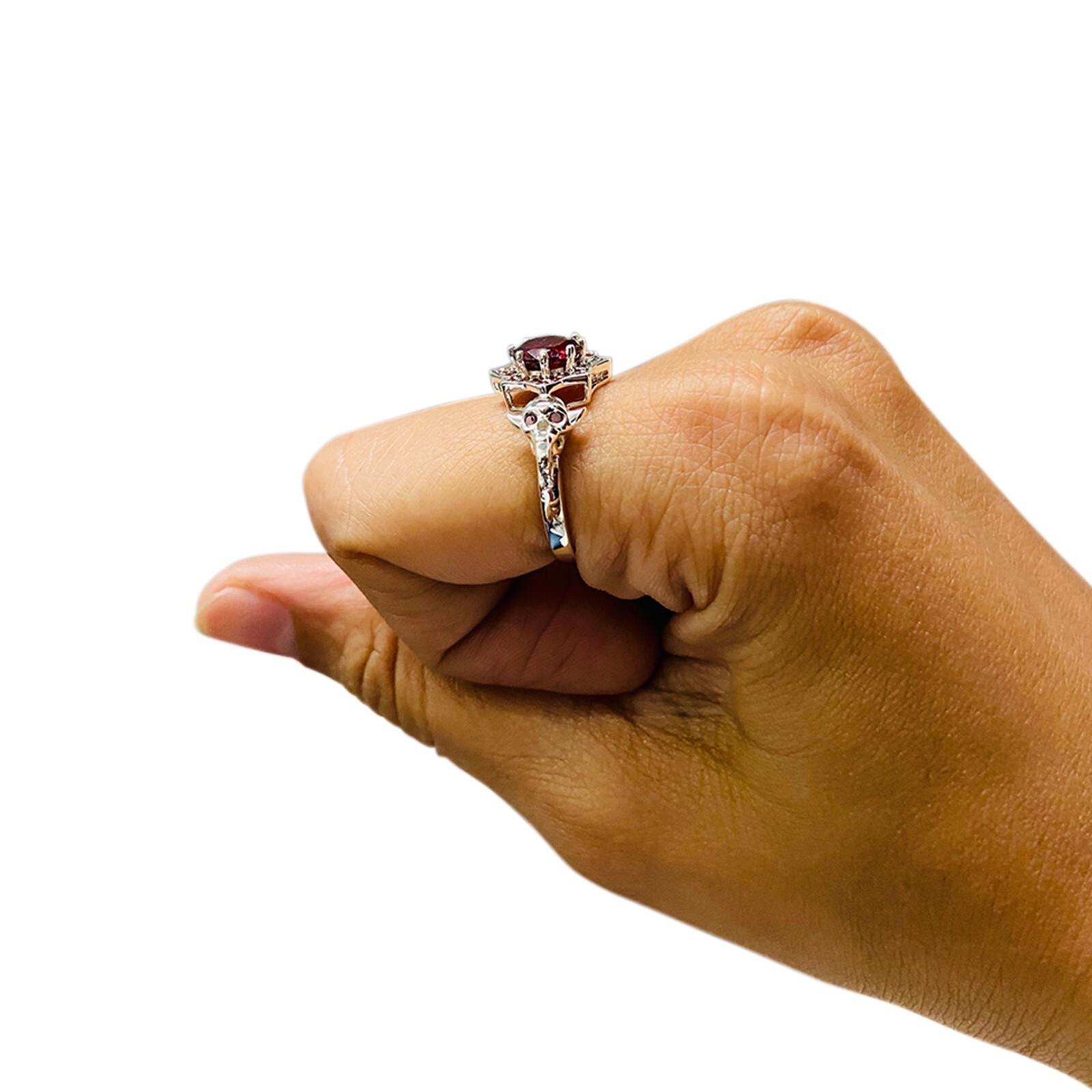 Vampire Skull Ring 1.50TCW Pink Ruby Gothic Engagement Ring 925 ...