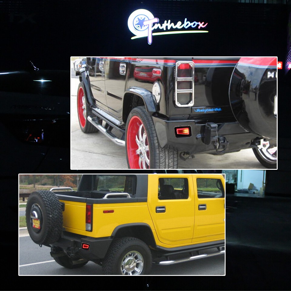 2X Dynamic Amber & Red LED Rear Bumper Reflector Tail Lights For 05-09 ...