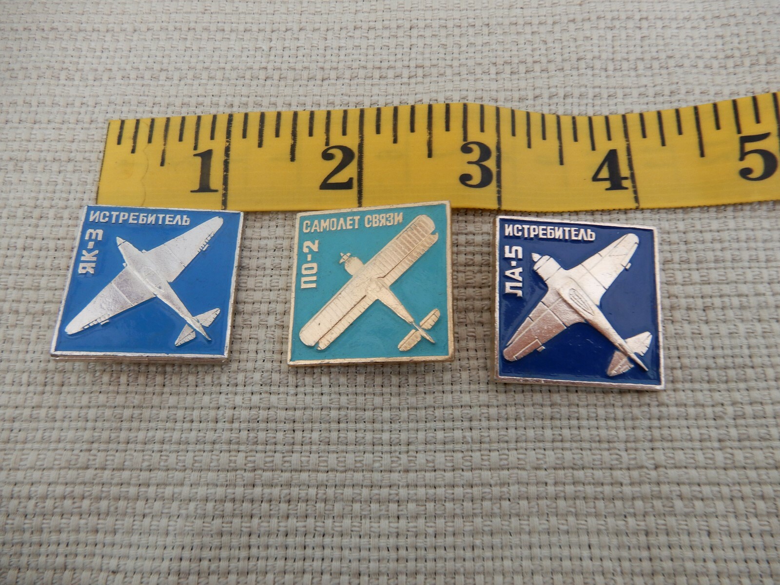 Unique set of three vintage commemorative Russian military aircraft ...