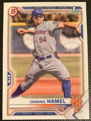 2021 BOWMAN DRAFT DOMINIC HAMEL NEW YORK METS PROSPECT #BD-60 1ST ...