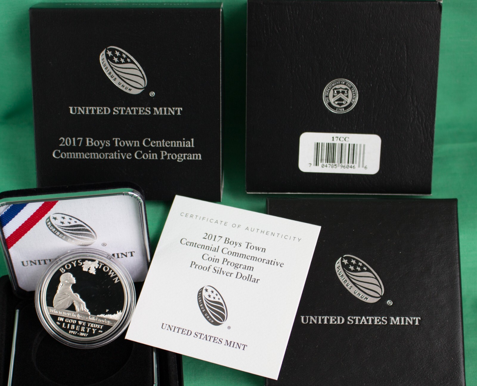 2017 P Boys Town Centennial Proof Silver Dollar Commemorative $1 Coin ...