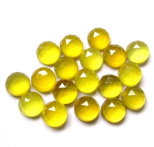 Round Rose Cut Natural Yellow Chalcedony 6mm To 15mm Calibrated Loose ...