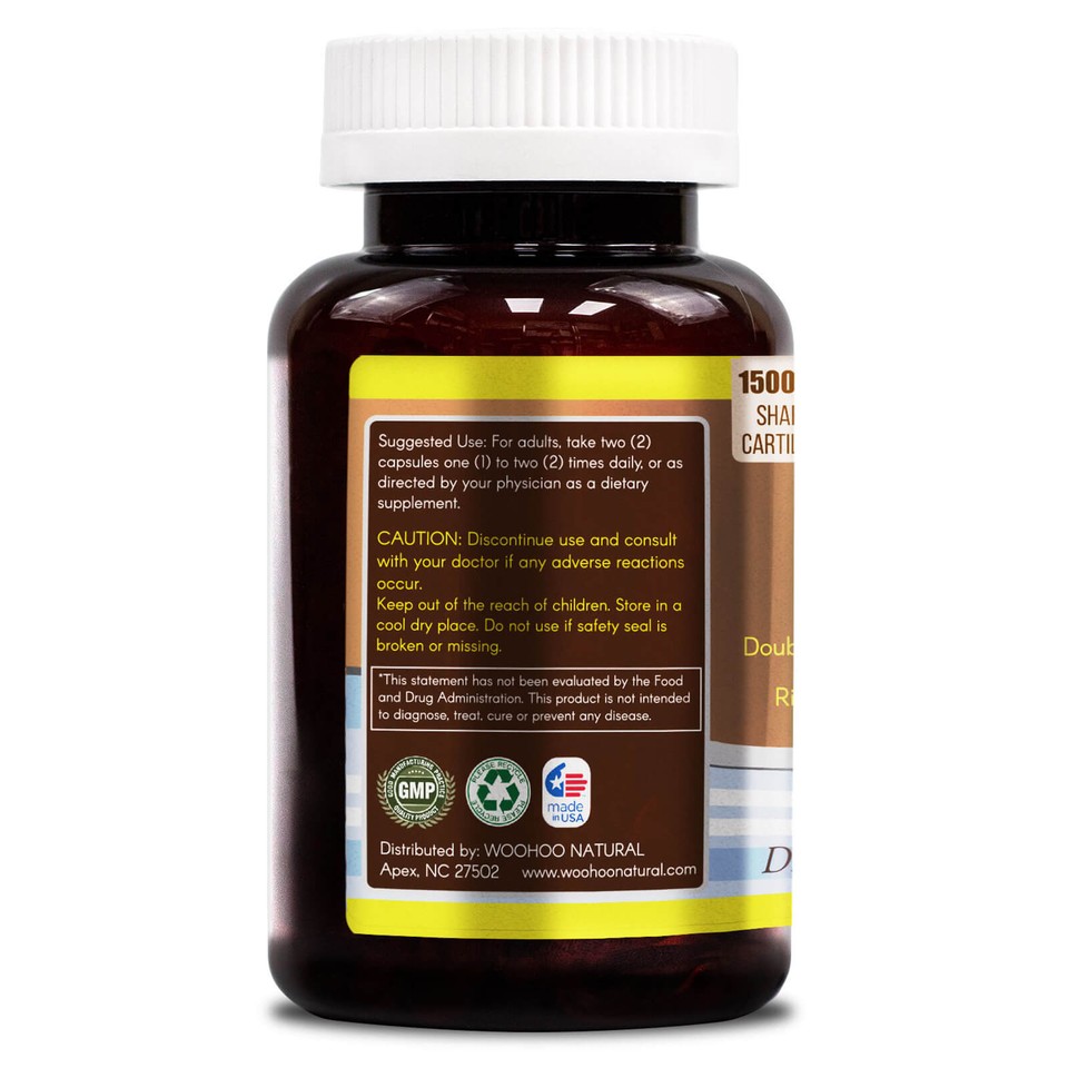WOHO Natural 100% Natural Shark Cartilage MAX III Tumeric Curcuma 120 ...
