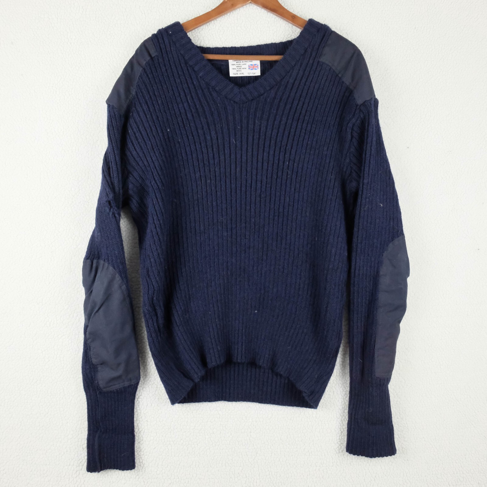 Vintage Commando Sweater Mens XXL 2Xl Navy Blue Wool Knit Made in ...