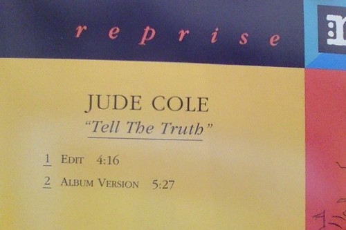 JUDE COLE - TELL THE TRUTH - US Promo Cd Single - start the car | eBay