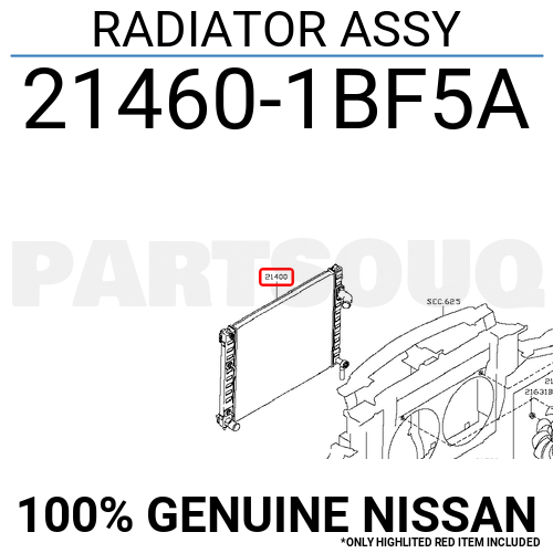 214601BF5A Genuine Nissan RADIATOR ASSY 21460-1BF5A | eBay