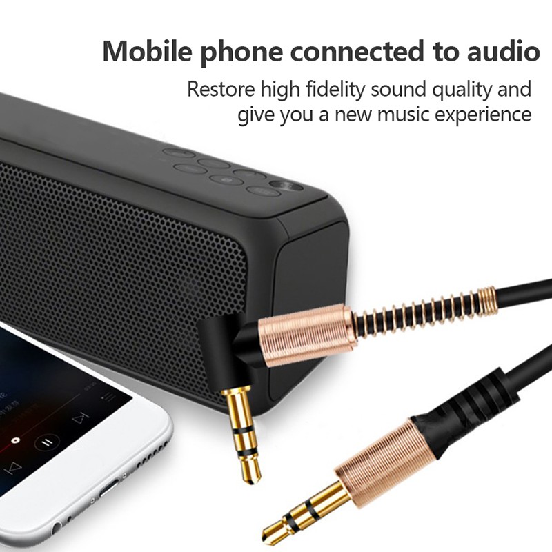 3.5mm Jack Audio Cable Car Spring AUX Cable Gold Plated Jack Male to ...
