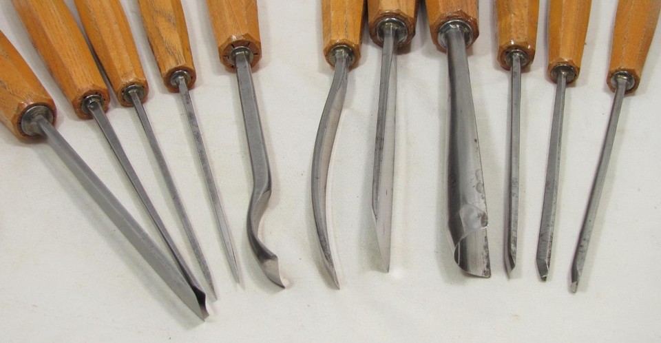11 Piece Pfeil Swiss Made Wood Carving Chisel Set Gouge Fishtail ...