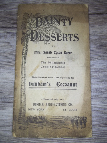 Vintage Dunham's Cocoanut co. cookbook Victorian era 32 pages Dainty ...