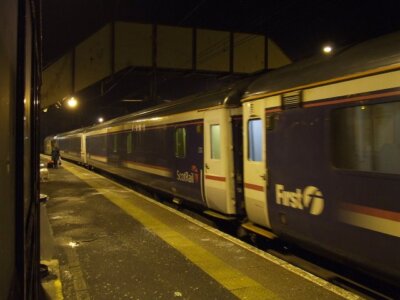 Photo 6x4 Caledonian Sleeper train at Westerton railway station Temple ...