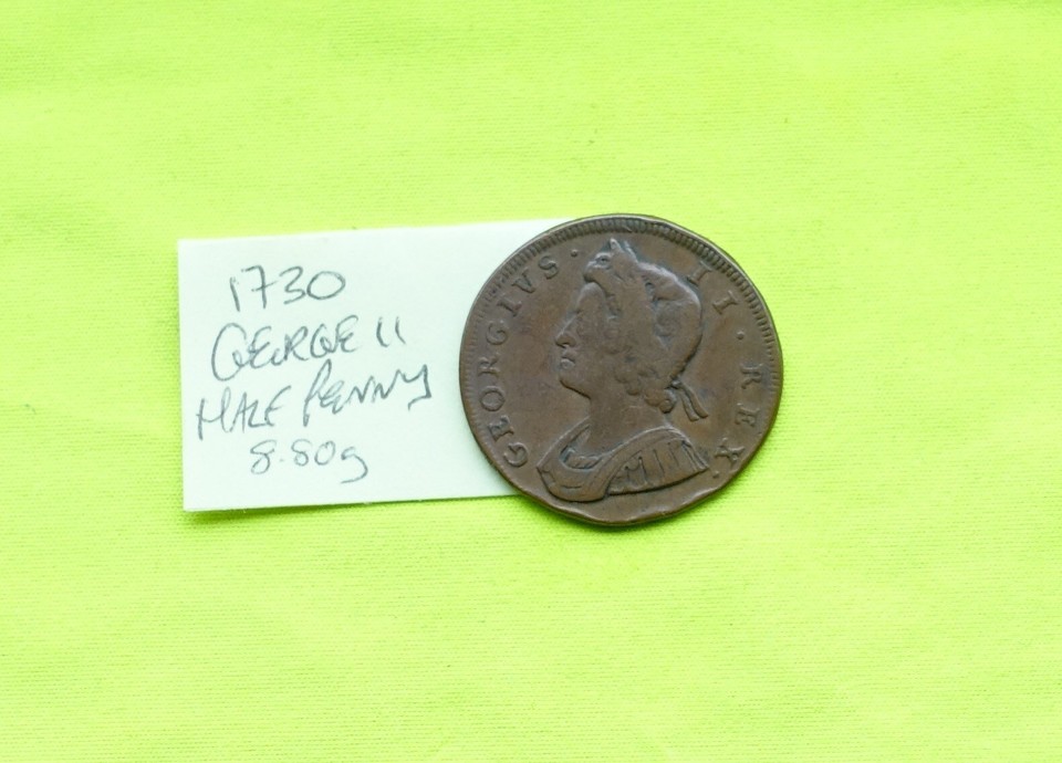 1730 HALF PENNY coin George II (1727 - 1760) 8.80g Coin | eBay