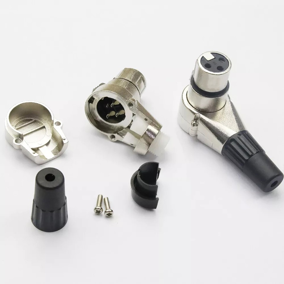 3 Pin XLR Female Adjustable Right Angle Connector Positions Adapter 4x ...