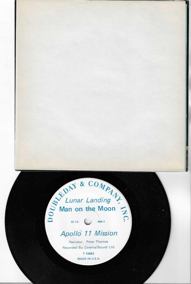 LUNAR LANDING, MAN ON THE MOON - 1962 7" 33rpm VINYL RECORD w/ORBITAL ...