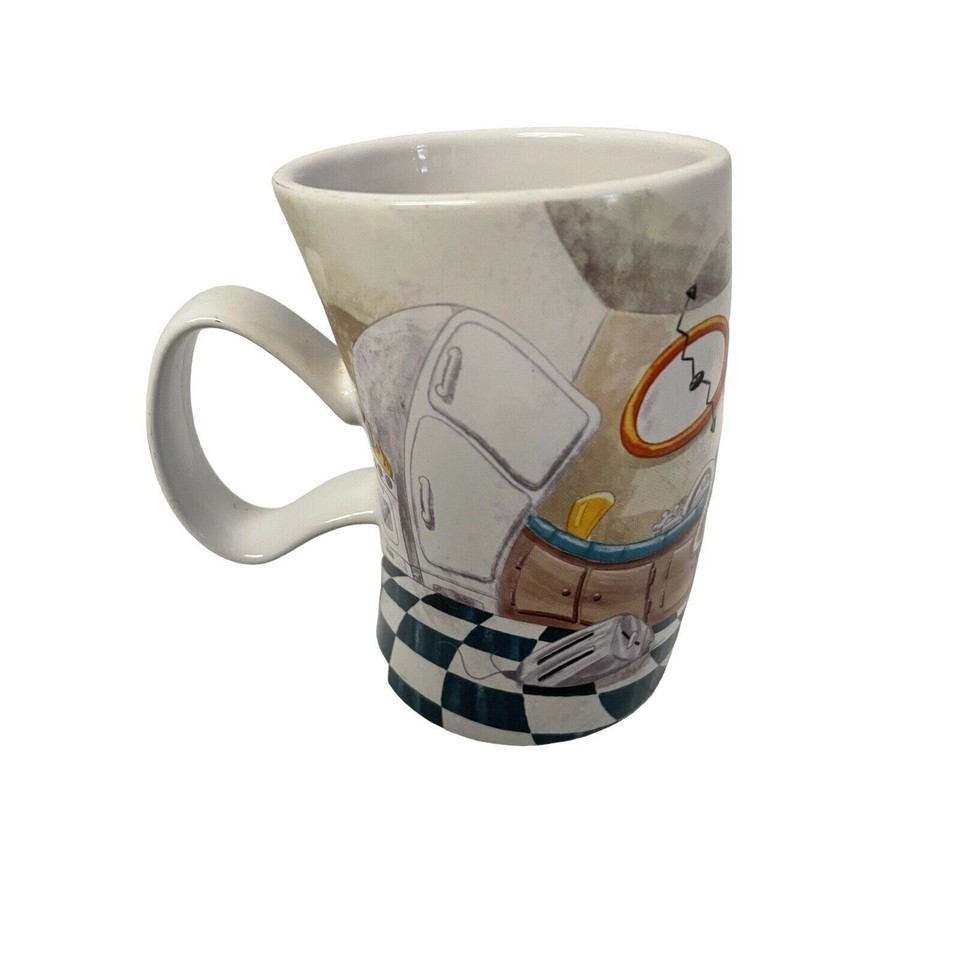 Disney Mickey Mouse Mug Unisex Blue Excellent Sleepy Wonky Tilted ...