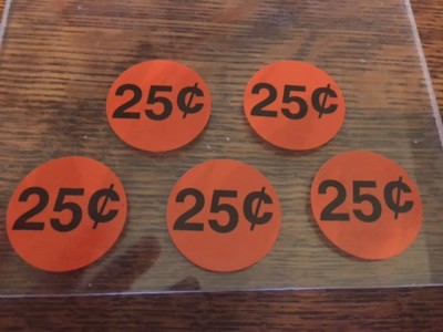 Original Vending 25 Cent Vending Machine Price Decals Stickers Label ...