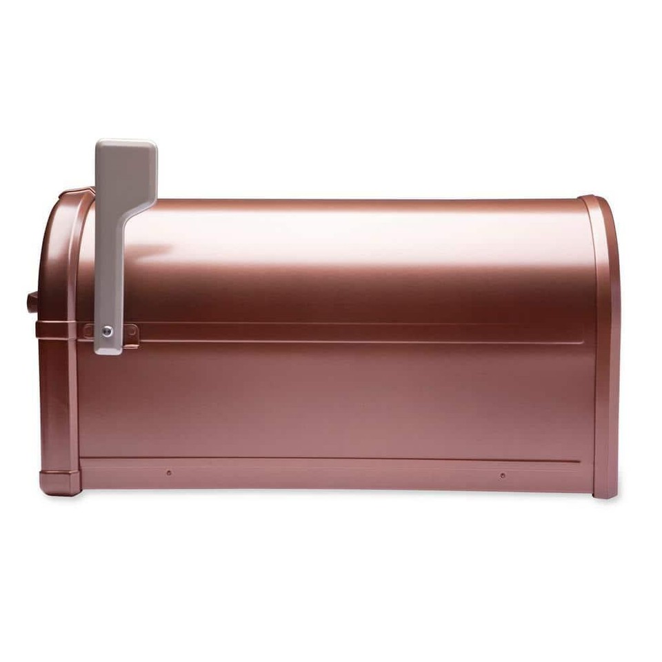 Mail Box Large Post Mount Hillsborough Copper Steel w/ Outgoing Mail ...